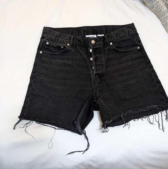 Weekday | Shorts | Weekday Black Distressed Jean High Rise Shorts 3 ...